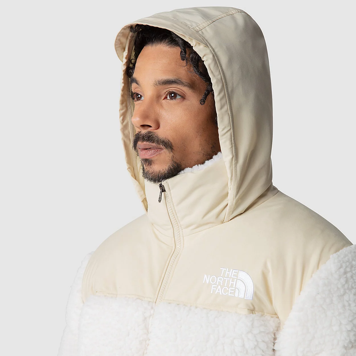 Herrenjacke The North Face Men s Sherpa Nuptse Jacket Gardenia White Gravel NF0A5A844U01